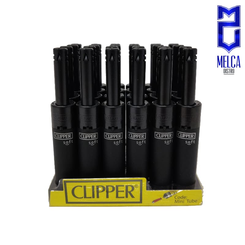 Clipper Lighter Minitube Soft Black 24 Units